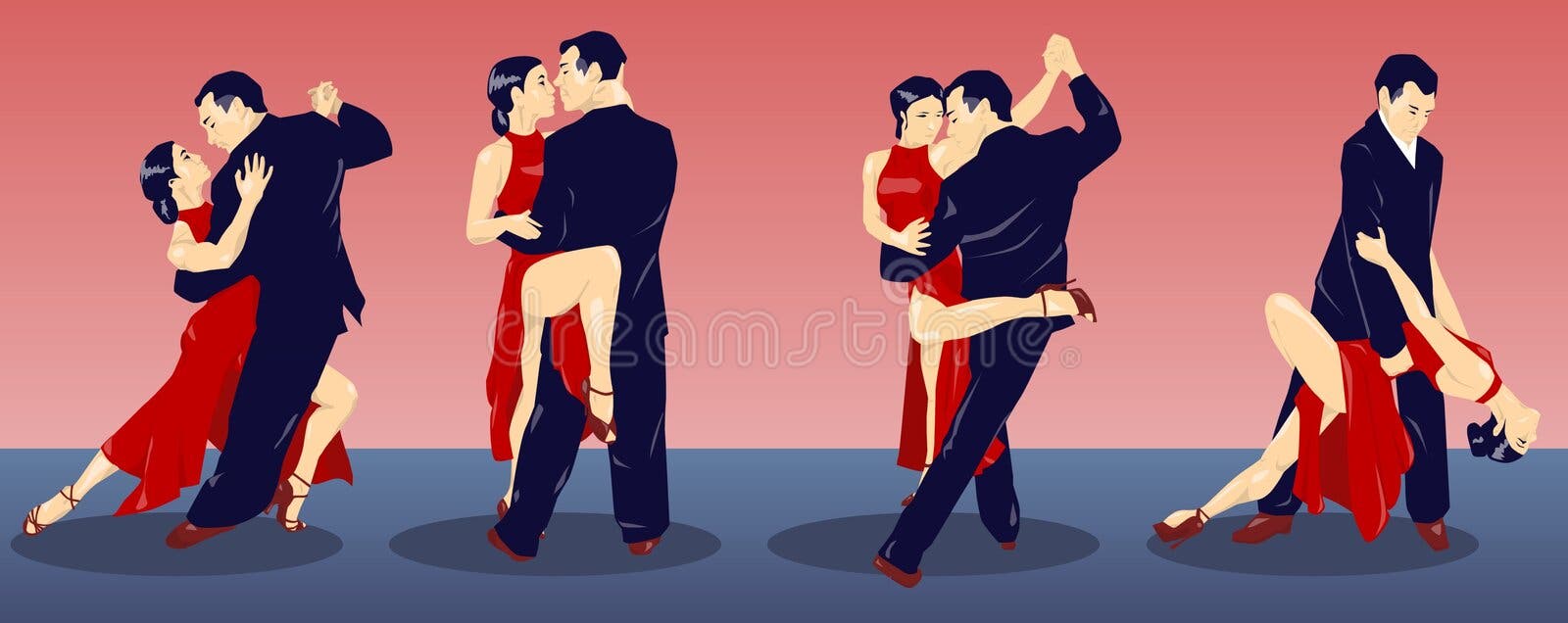 Tango dancers stock vector. Illustration of ballroom, adults - 1163641
