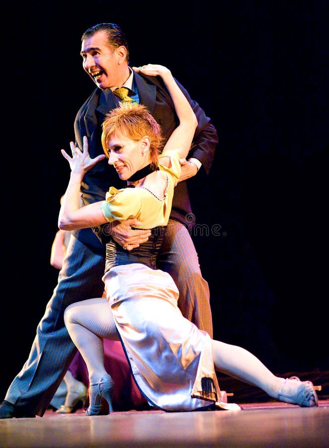 Tango Dancers at Night in Street of Buenos Aires, Argentina. Street ...