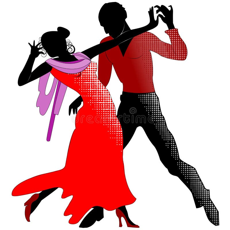 Tango, silhouettes in red stock vector. Illustration of ethnicity ...