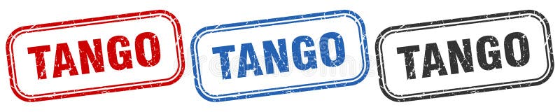 Tango Square Isolated Sign Set. Tango Stamp Stock Vector - Illustration ...