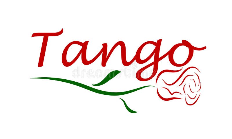 Tango text with rose stock vector. Illustration of element - 262477160