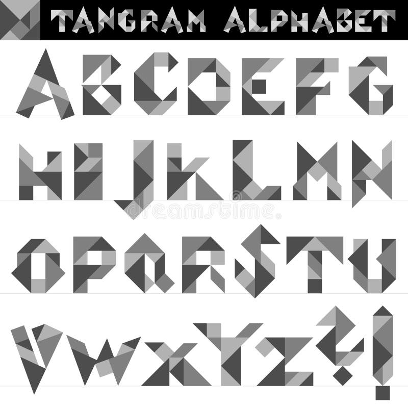 Tangram Alphabet Vector stock illustration. Illustration of child ...