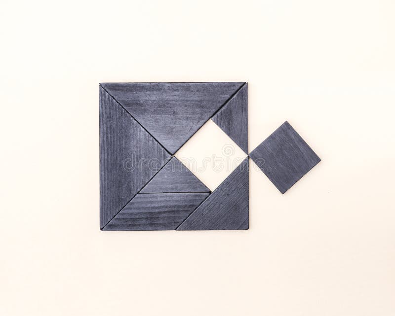 Tangram Blocks Shape As Christmas Tree with Snowman Stock Photo - Image ...