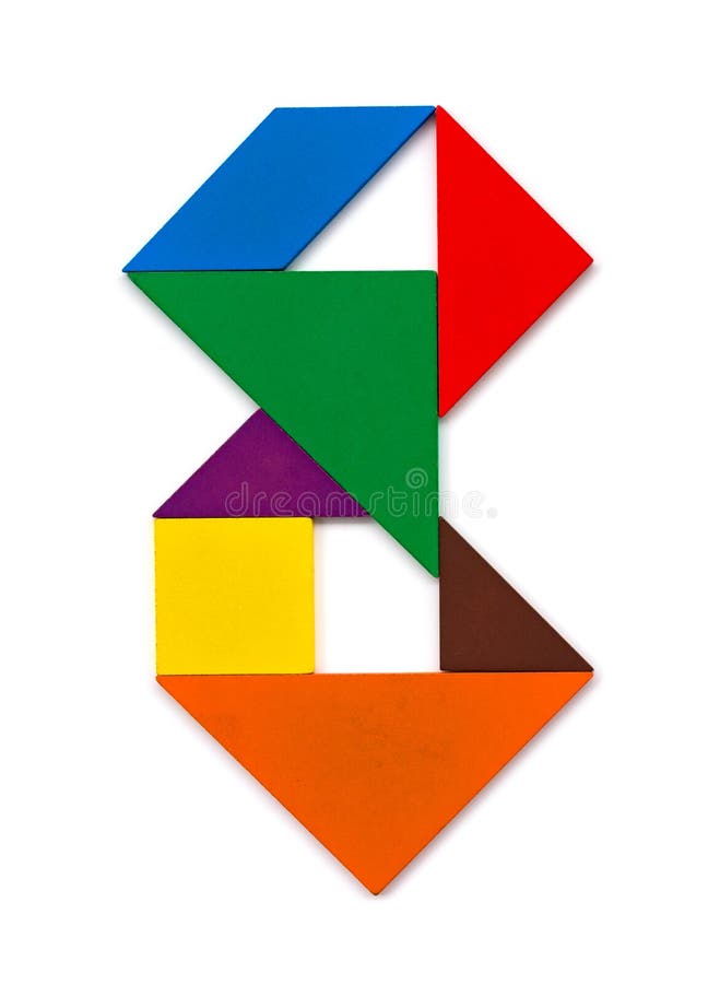 Tangram Di Legno a Forma Di Come Un Numero 8 Immagine Stock - Immagine ...