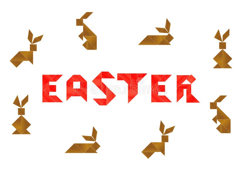 Tangram, easter stock illustration. Illustration of concept - 210616278