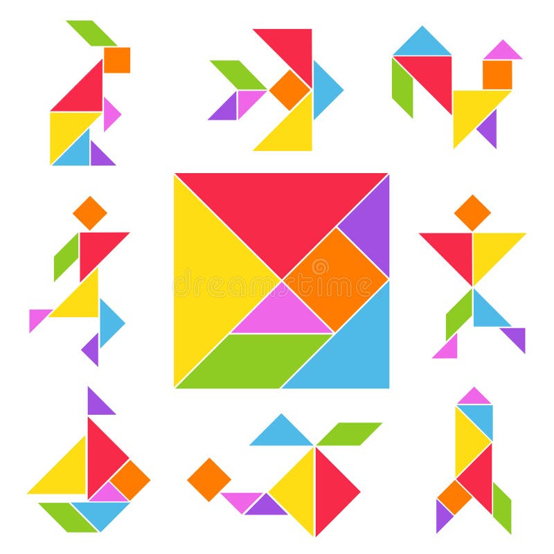 Printable Tangram, łamigłówki Gra Set Kształty Dla Dzieciak Aktywności ...