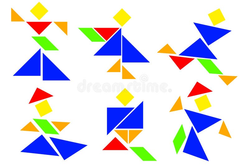 Tangram Mens - Diverse Composit Stock Illustratie - Illustration of ...