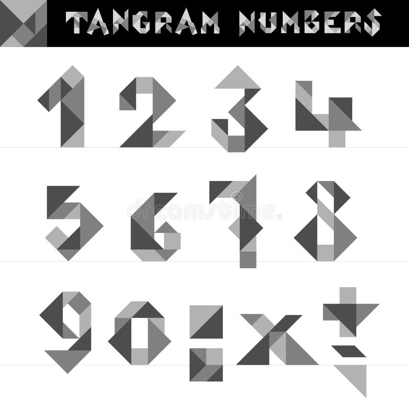 Tangram Numbers Vector stock vector. Illustration of numbers - 56206504