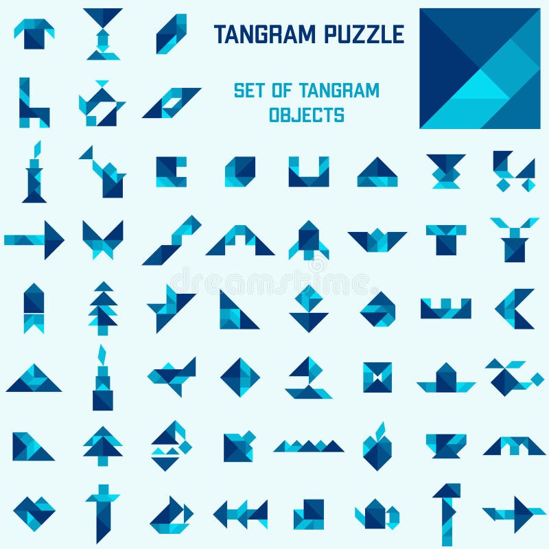 Tangram Puzzle. Set of Tangram Different Objects Stock Vector - Illustration of puzzle, piece ...