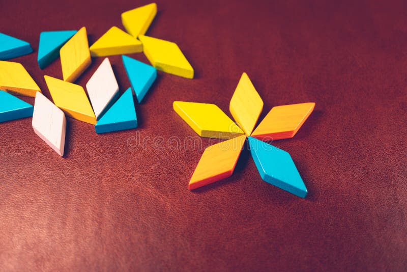 Tangram Puzzle Star Shape Use for Education Concept Stock Photo - Image ...