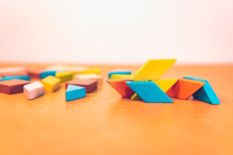 Tangram Puzzle Star Shape Use for Education Concept Stock Photo - Image ...