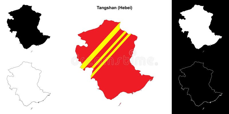 Tangshan outline map stock illustration. Illustration of detailed ...