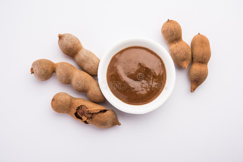 Tangy Tamarind Puree or Imli Paste Stock Photo - Image of bean, natural ...
