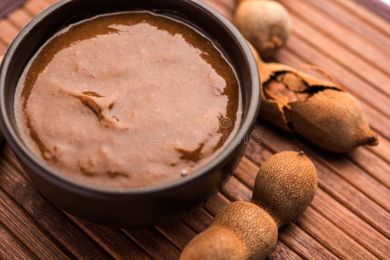 Tangy Tamarind Puree or Imli Paste Stock Photo - Image of freshness ...