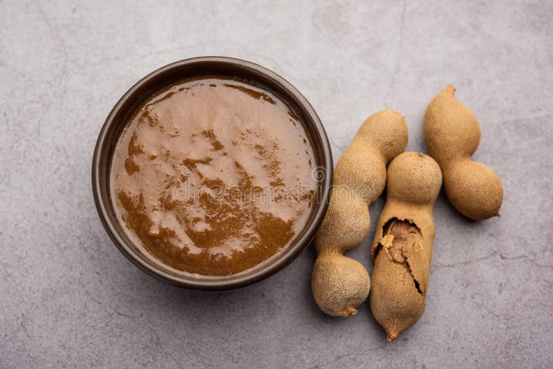 Tangy Tamarind Puree or Imli Paste Stock Image - Image of gourmet ...