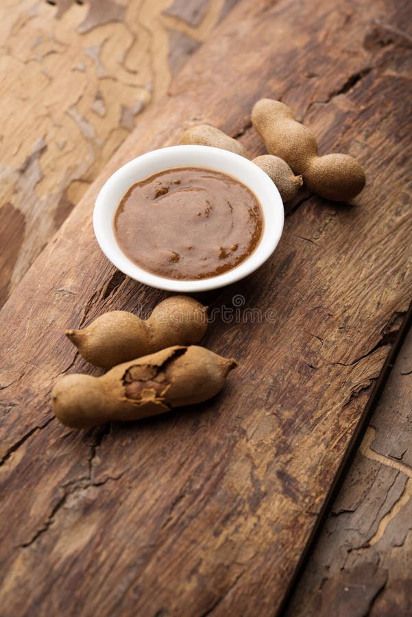 Tangy Tamarind Puree or Imli Paste Stock Image - Image of dried ...