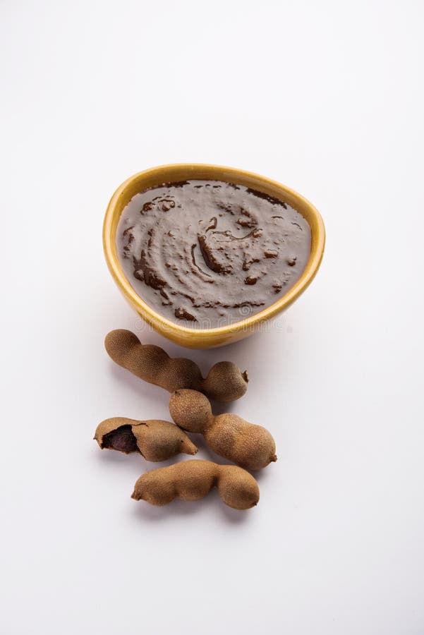 Tangy Tamarind Puree or Imli Paste Stock Image - Image of health ...