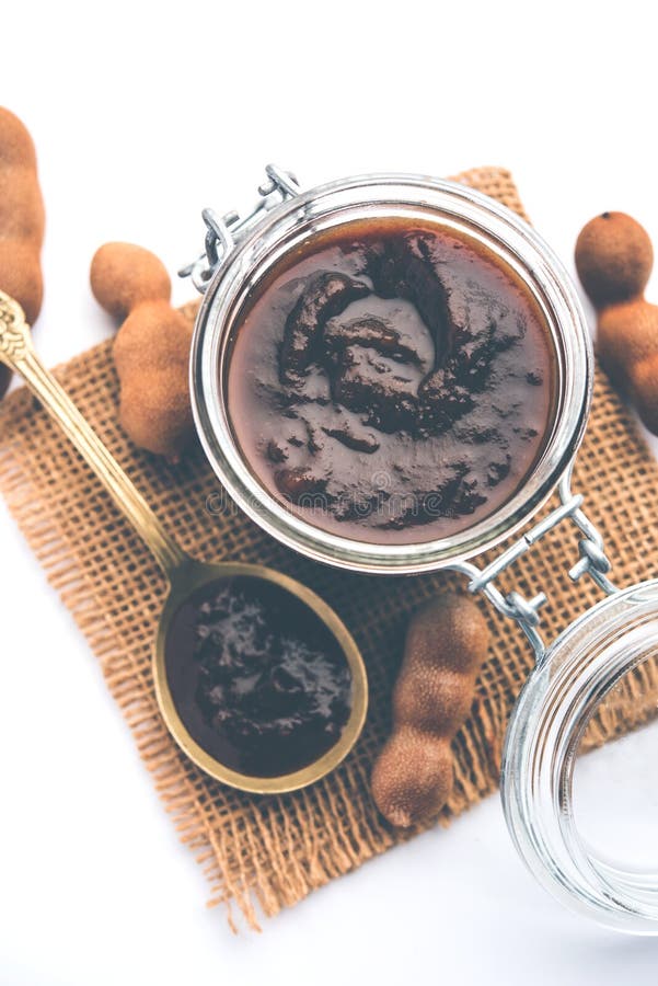 Tangy Tamarind Puree or Imli Paste Stock Photo - Image of indian, diet ...