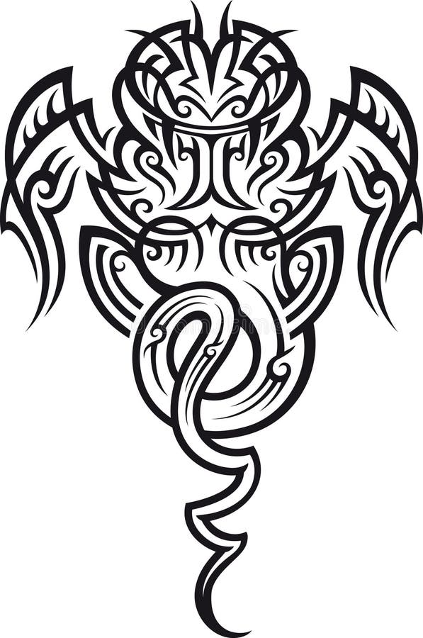 Taniwha tattoo design stock vector. Illustration of polynesian - 23236047