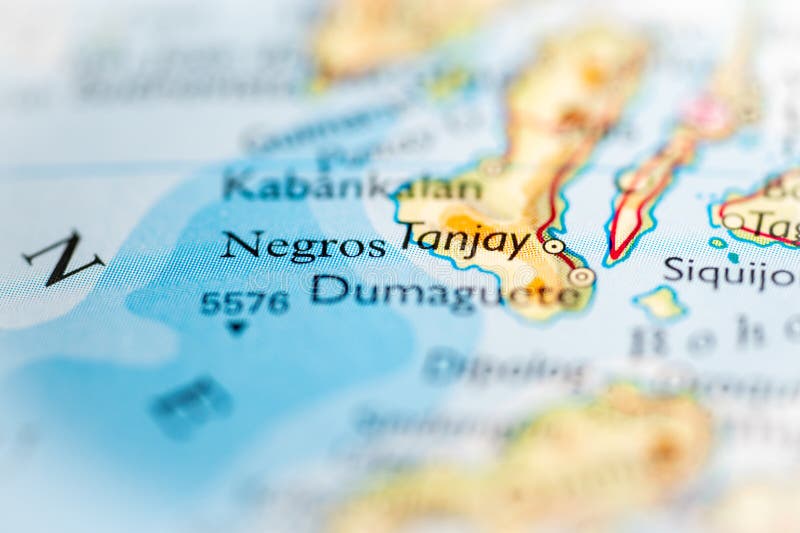 Tanjay, Philippines Highlighted on a World Map Stock Photo - Image of ...