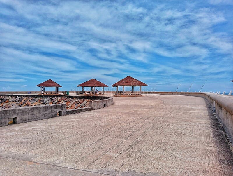 Tanjung Batu Beach with Beautiful Blue Sky and Scenic Cloud Stock Photo ...