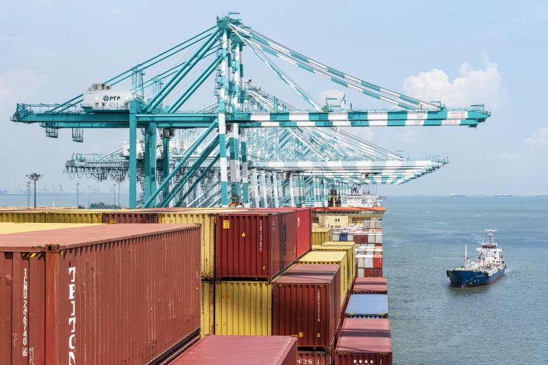 View on the Top of the Containers Loaded on Deck of the Large Cargo ...