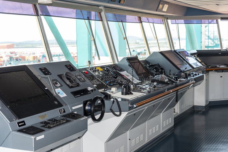 View on the Control Console of the Container Ship. Editorial Stock ...