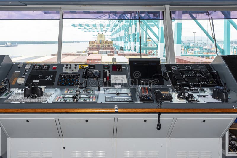View on the Control Console of the Container Ship. Editorial Photo ...