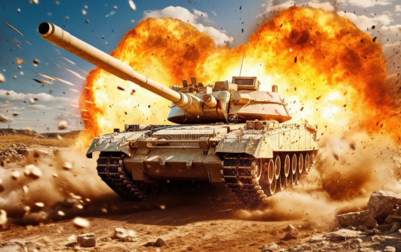 Tank in Action. Created by Generative Artificial Intelligence Stock ...
