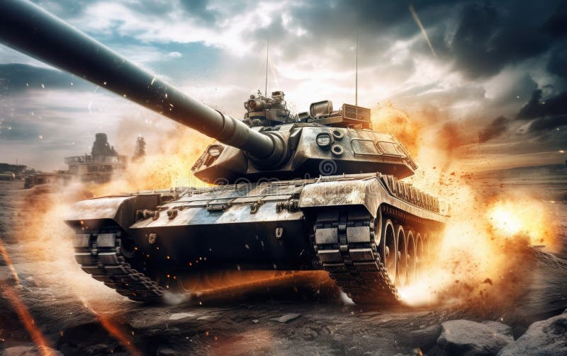 Tank in Action. Created by Generative Artificial Intelligence Stock ...