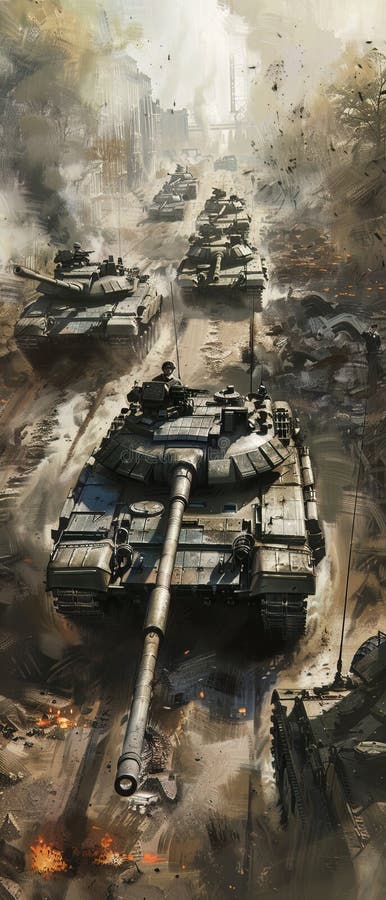 Tank Assembly Line Military Might in the Making Stock Illustration ...