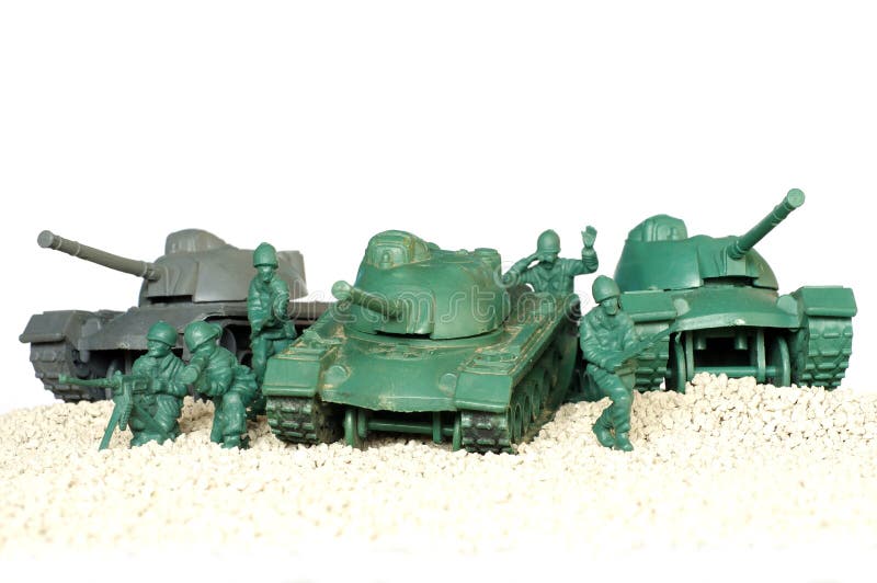 Battle Tanks Plastic Toy Panorama Stock Photo - Image of isolated ...