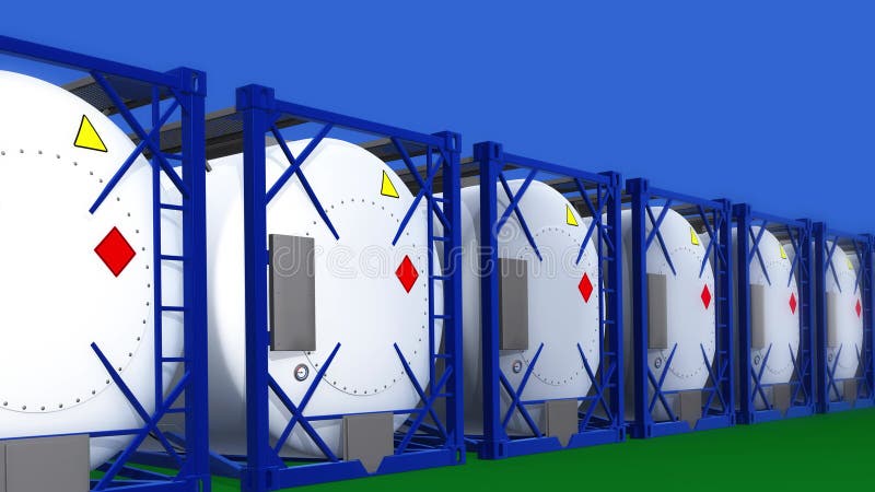 Tank Containers for Purpose of Exporting Liquid Cargo. ISO Containers ...
