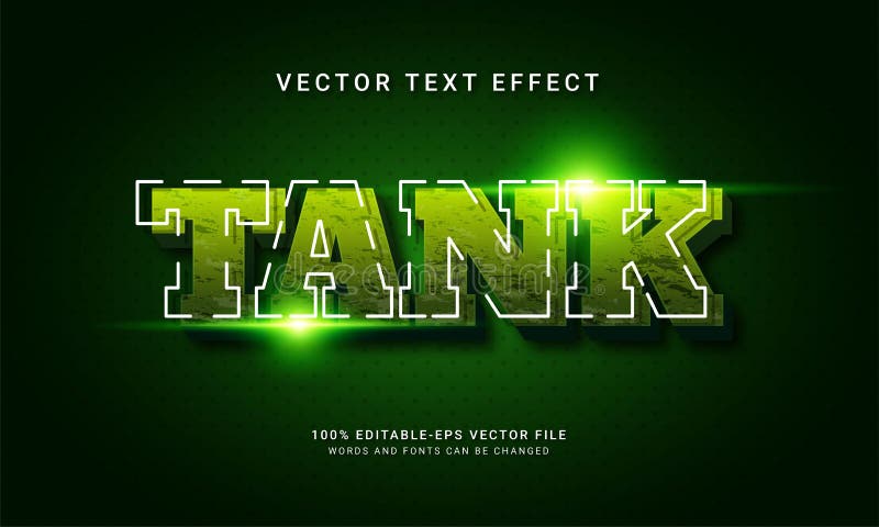 Tank Editable Text Effect with Military Theme Stock Vector ...