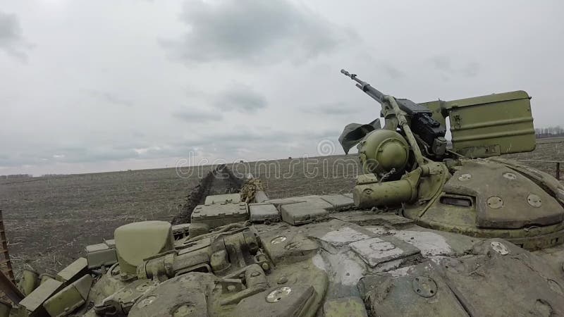 Tank Exercises at the Training Ground. Shots of Tanks in Motion. Stock ...