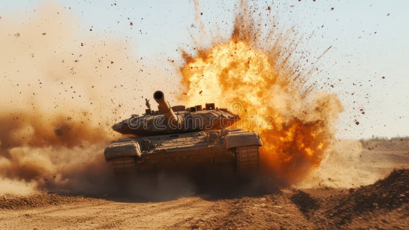 Tank Exploding while Driving Over a Mine Created with Generative AI ...