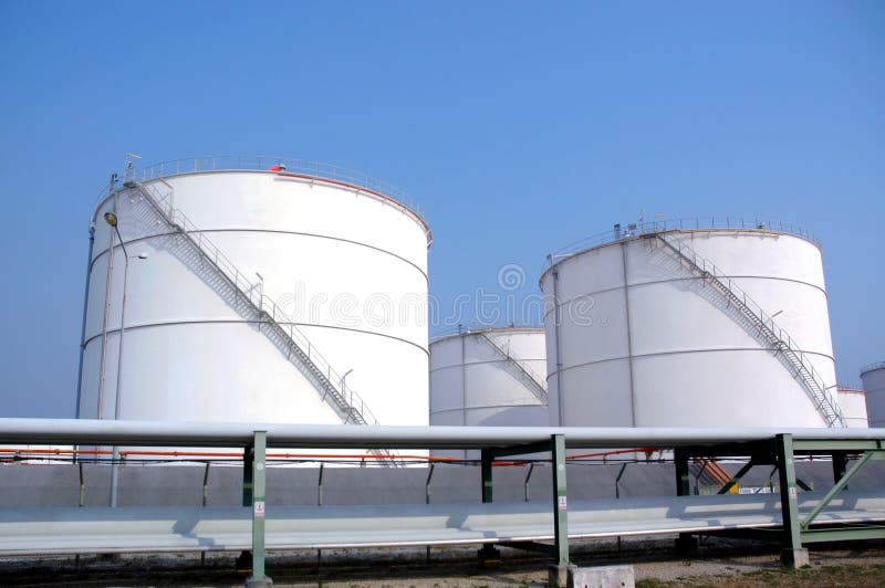 Oil refinery tanks stock photo. Image of oils, petrol - 22812964