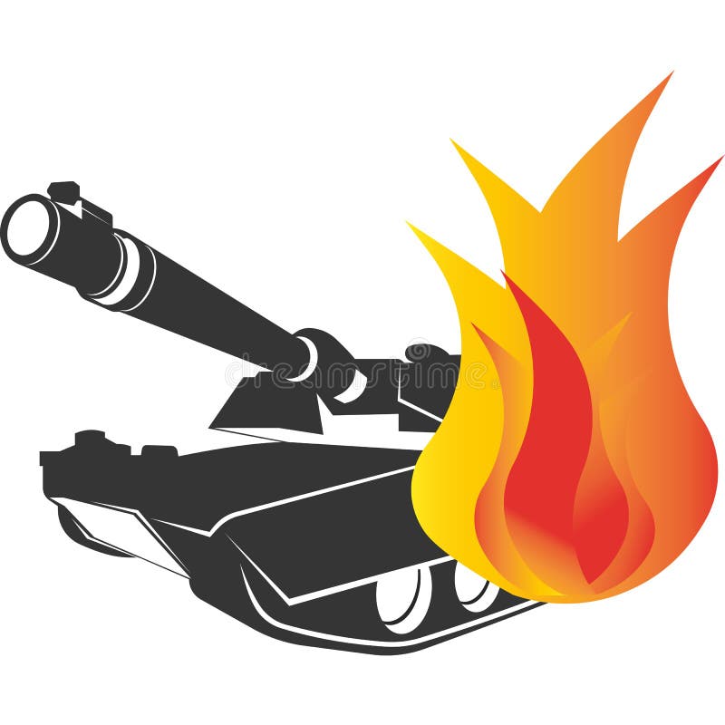 The Tank is on Fire. the Fire Icon Stock Vector - Illustration of ...
