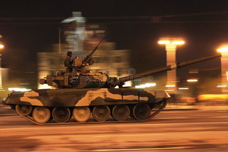 The Tank Goes Along the Street Cities Editorial Image - Image of ...