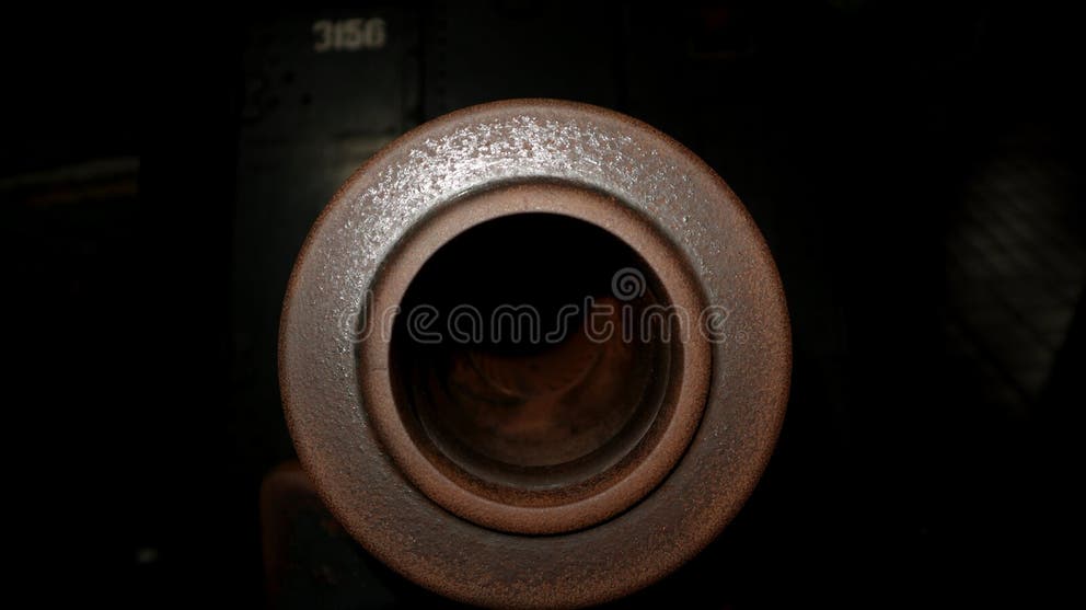 Tank Gun Muzzle. Muzzle of Big Gun Stock Photo - Image of attack, front ...