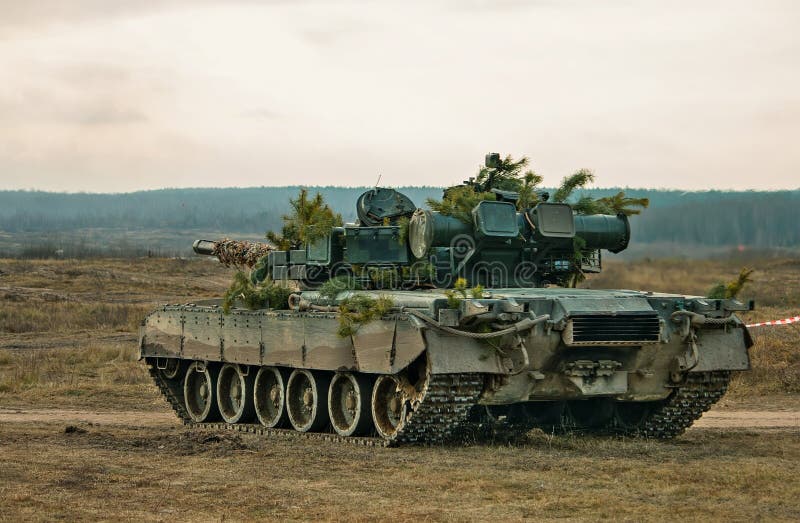 A Tank Hidden Behind Pine Trees in Polygon Stock Image - Image of ...