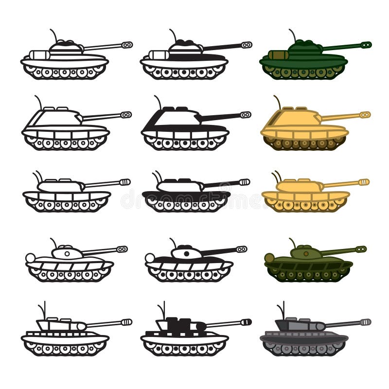 Tank Icons Set. Vector Eps 10. Stock Vector - Illustration of transport ...