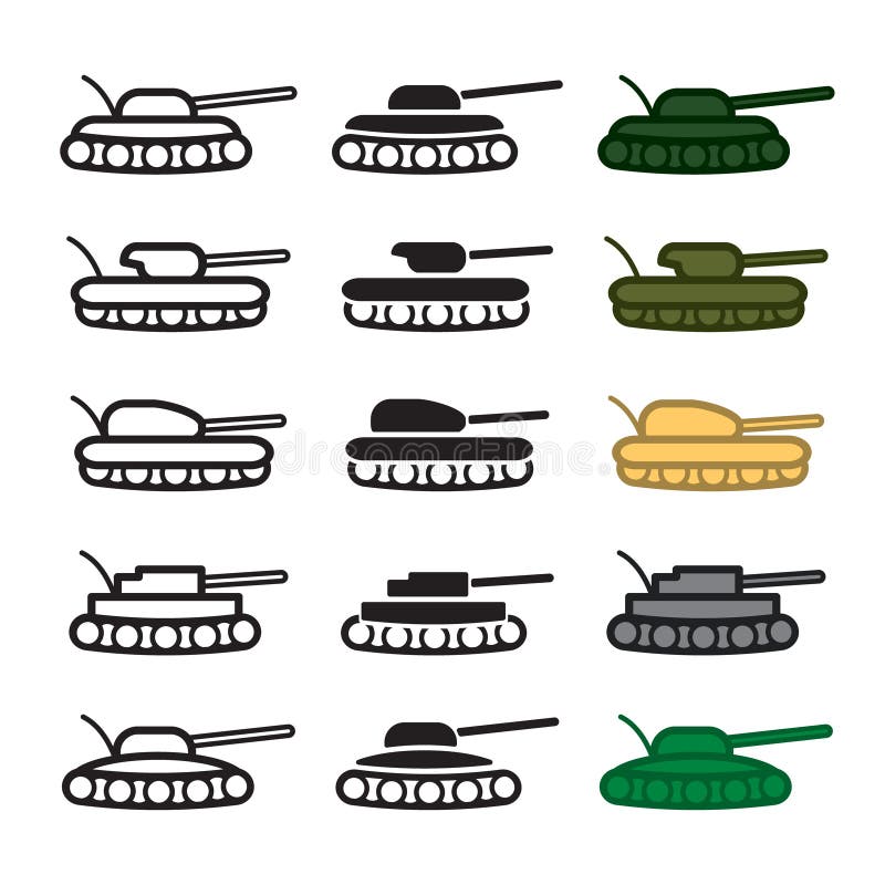 Tank Icons Set. Vector Eps 10. Stock Vector - Illustration of army ...
