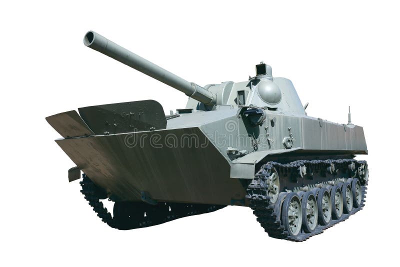 Military Equipment Tank Cut Out on White Background. Stock Image ...