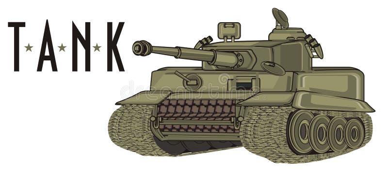 Tank with Letters and Stars Stock Illustration - Illustration of army ...