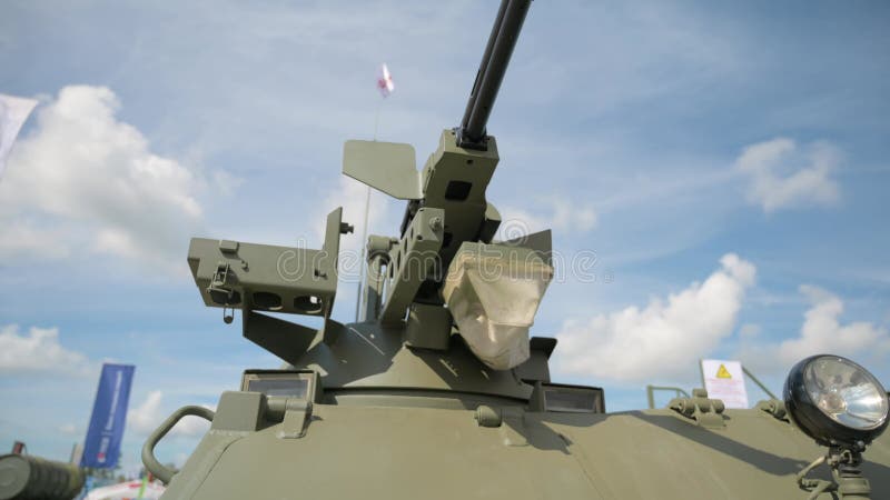 Tank machine gun. stock video. Video of steel, equipment - 209351623