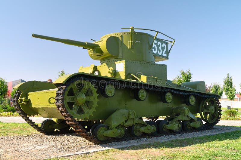 Tank Monument. Soviet Tank T26 Stock Photo - Image of strong, fire ...