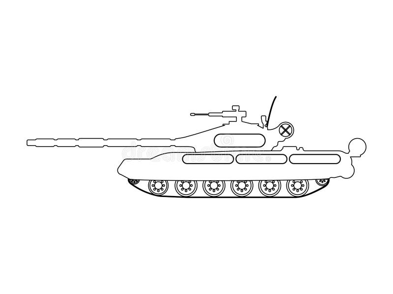 Tank Outline. Military Equipment Icon. Vector Illustration Stock Vector ...