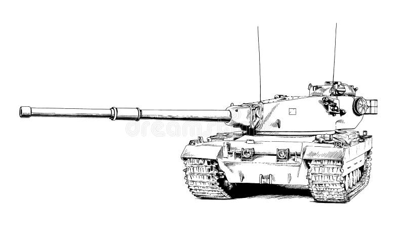The Heavy Tank is Painted with Ink Stock Vector - Illustration of ...