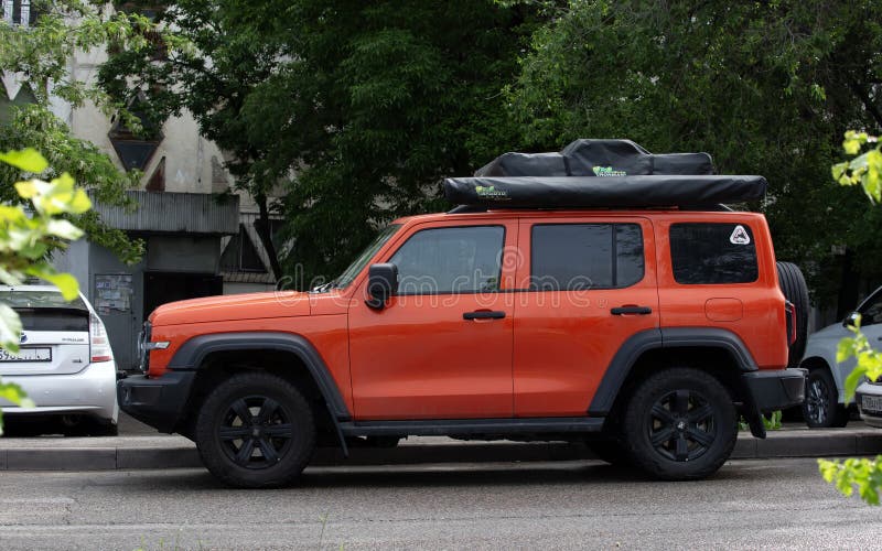 Tank-300 red car. stock image. Image of city, transport - 318076597